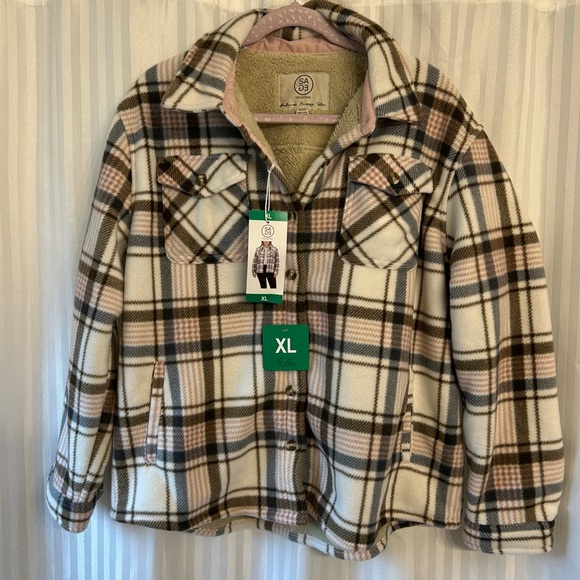 Sage | Jackets & Coats | Plaid Shacket Nwt | Poshmark
